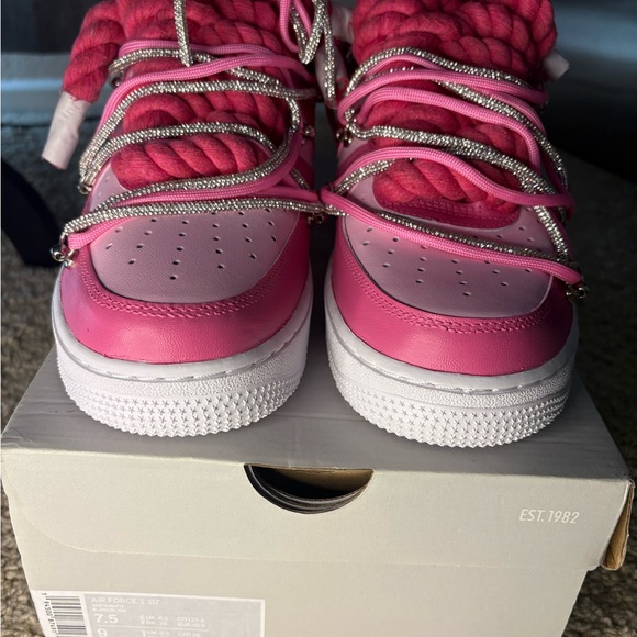 Nike | Shoes | Custom Pink Nike Air Force 7 | Poshmark